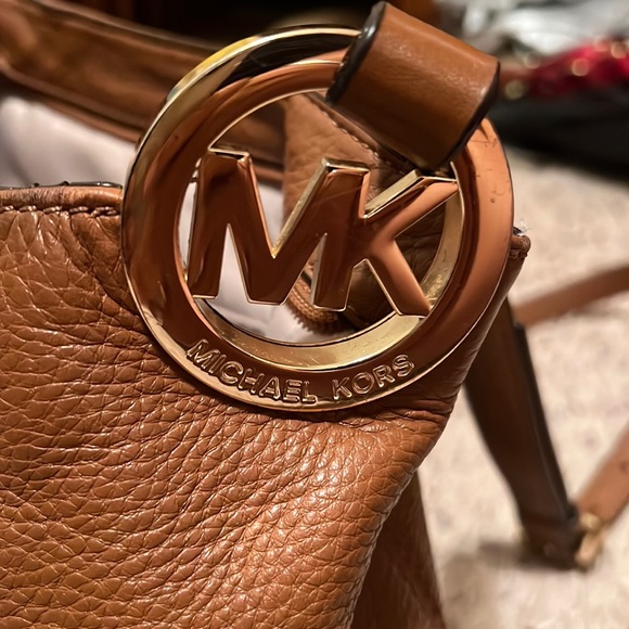 Michael Kors | Bags | Genuine Mk Brown Leather Crossbody | Poshmark